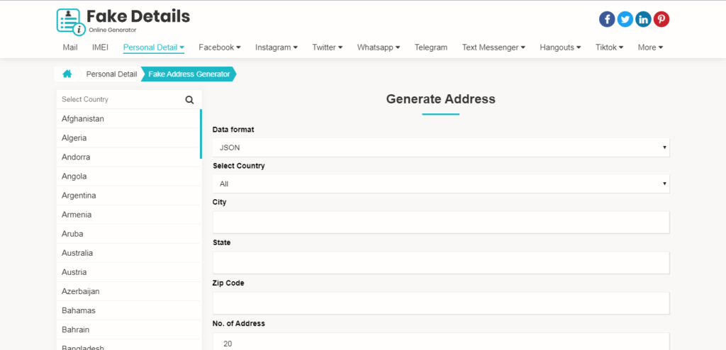 5 ONLINE RANDOM ADDRESS GENERATOR WEBSITE FREE - Knowledge Prime